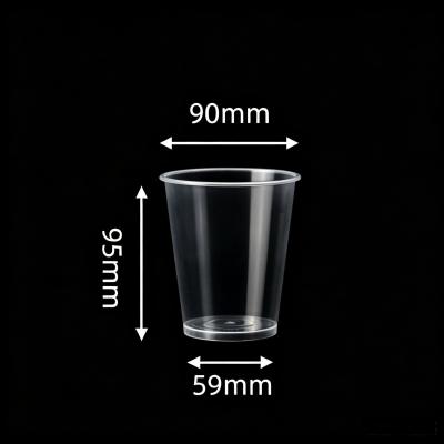 China Transparent PP Injection Cups 360ml 90mm Opening for Coffee Tea and Takeaway Beverages for sale