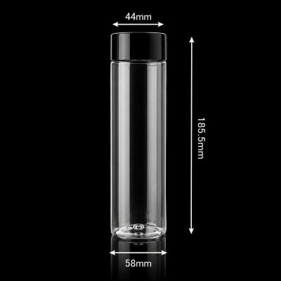 China 44mm 400ml Slim Plastic Screw Cap PET Bottle for Beverage Signature Drinks for sale