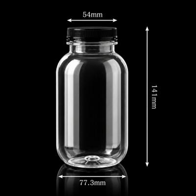China 54mm 500ml Chubby PET Beverage Bottle with Aluminum Screw Cap for Branded Drinks for sale
