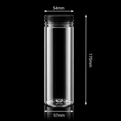 China Aluminum Screw Cap PET Bottles 54mm 400ml Beverage Bottle For Straw Ready Drinks for sale