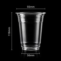 China Clear 93mm Polyethylene PET Cups 14oz 430ml for Everyday Cold Drinks Takeaway Packaging for sale