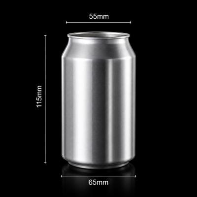 China 55mm 330ml Aluminium Drink Cans Impact Resistant Beverage Can with Easy Open Lids for sale