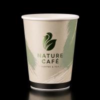 China 12oz Spot UV Paper Cups with Glossy Custom Logo Double Wall Takeaway Cups for sale
