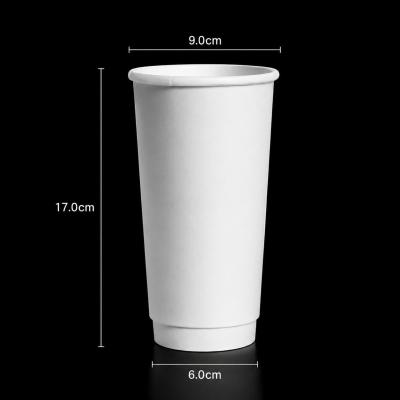 China Custom Printing 90mm 22oz Double Wall Paper Cups 700ml Disposable For Hot Drinks for sale
