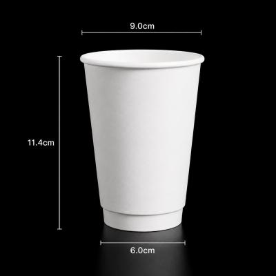 China 90mm 14oz Double Wall Paper Coffee Cups , Heat Resistant Double Wall Hot Cups OEM for sale