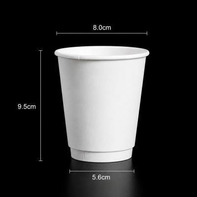 China 280ml Custom Paper Cups 80mm 8oz Double Wall Paper Cups For Hot Coffee And Tea for sale