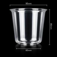 China 360ml Clear PET Ice Cup with 95mm Top Diameter for Cold Beverages for sale