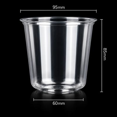 China 360ml Clear PET Ice Cup with 95mm Top Diameter for Cold Beverages for sale