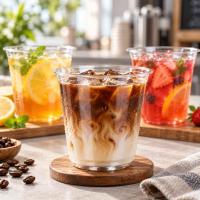 China 360ml Clear PET Ice Cup with 95mm Top Diameter for Cold Beverages for sale