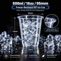China 95mm Top Diameter 500ml Freeze-Resistant PET Ice Cup for Cold Drink Service for sale