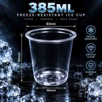 China 93mm Top Diameter 385ml Capacity Freeze-Resistant PET Ice Cup for Compact Cold Drinks for sale