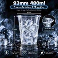China 93mm Top Diameter 480ml Capacity Freeze-Resistant PET Ice Cup for Cold Drinks for sale