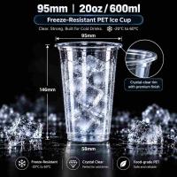 China 95mm 20oz 600ml Freeze-Resistant PET Ice Cup for Large Cold Drinks for sale