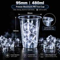 China 95mm 480ml Freeze-Resistant PET Ice Cup for Regular Cold Drink Service for sale