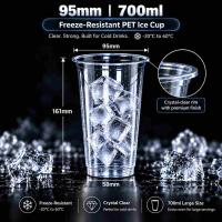 China 95mm 700ml Freeze-Resistant PET Ice Cup for Extra-Large High-Ice Drink Recipes for sale
