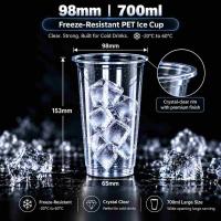 China 98mm Wide-Opening 700ml PET Ice Cup for Fast Ingredient Loading for sale