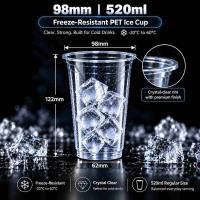 China 98mm Wide-Opening 520ml PET Ice Cup for Topping-Focused Cold Drinks for sale