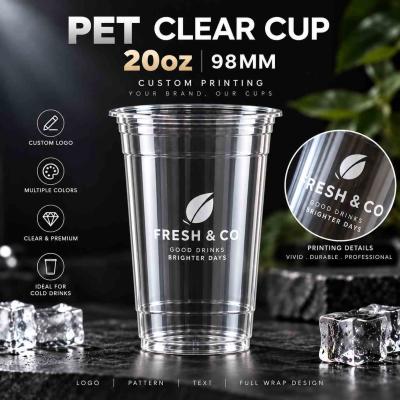 China Custom Printed PET Cup | 20oz 98mm Clear Plastic Cup Manufacturer for sale