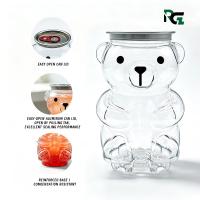 China Wholesale Transparent Disposable Pet Cold Drink Bear Shape Cup Coffee Plastic PET Milk Tea Cup 500Ml for sale