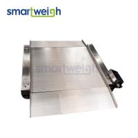 China Waterproof Stainless Steel Weighing Platform Digital Floor Scale With Two Ramps for sale