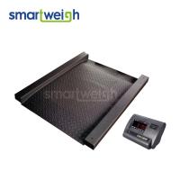 China Mini Ultra Low Platform Digital Floor Scale 1T - 3T Carbon Steel Floor Scale With Ramp for sale