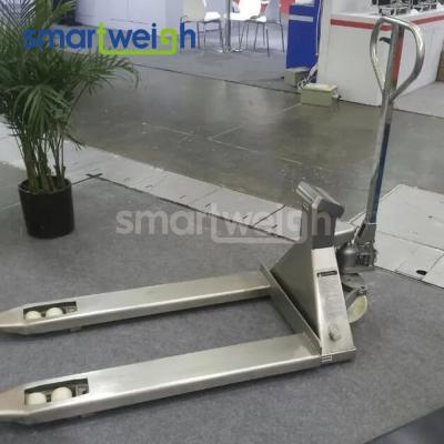 China Precision Mobile Hand Pallet Jack Weight Scale Waterproof Stainless Steel 2000Kg Capacity for sale