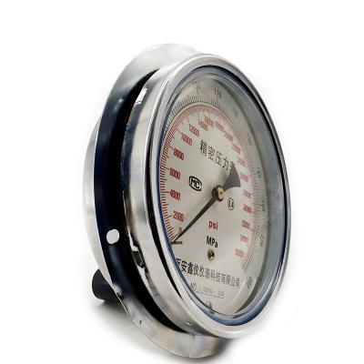 China XINYI 100mm Double Scale Pressure Gauge SS316 Stainless Steel for Hydraulic Oil and Water Pressure for sale