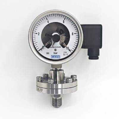 China WIKA SS316 Stainless Steel Differential Pressure Gauge 100/160mm 0-25 Bar with Switch Contacts for sale