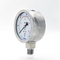 China 100mm Stainless Steel Glycerin Filled Pressure Gauge Y-100 with 0.25% Accuracy and IP65 Protection for sale