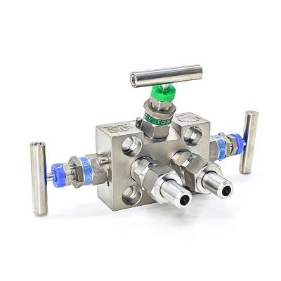 China Stainless Steel 3-Way Instrumentation Manifold Valve - 60 MPa Max Pressure, 1/2