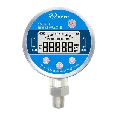 China Industrial Digital Pressure Gauge 100mm LCD Display 0.5%FS Accuracy Stainless Steel for Oil Water Gas for sale