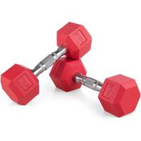 China Steel Hex Dumbbell Rubber Coated Hexagon Dumbbell for Home Gym Weight Range 2.5-50KG for sale