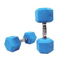 China 5-110lbs Hex Rubber Gym Dumbbells Lbs Fitness Weights Steel Rubber Coated Hex Dumbbells Set for sale