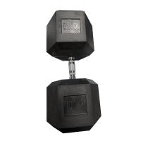 China Customized Logo 5-100LB 5LB Increment Rubber Hex Dumbbell 100kg Solid Core For Fitness for sale
