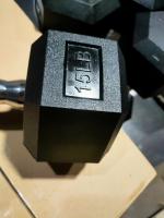 China Customized Logo Rubber-Covered Hex Dumbbells for Gym Fitness Equipment in Hexagon Shape for sale