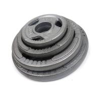 China Gray Common Barbell Plates 2.5/5/10/25/35/45lb Cast Iron Tri Grip for Competition Set for sale
