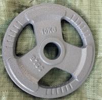 China Gray Common Barbell Plates 2.5/5/10/25/35/45lb Cast Iron Tri Grip for Competition Set for sale