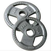 China Gray Common Barbell Plates 2.5/5/10/25/35/45lb Cast Iron Tri Grip for Competition Set for sale