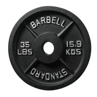 China 2 Inch Barbell Plates 35 Lb Black/Grey Weight Plate for Home Gym in Cast Iron Material for sale