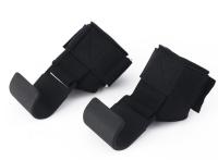 China Cross Fit Training Weight Lifting Steel Hooks Straps with Neoprene Padded Wrist Wraps for sale