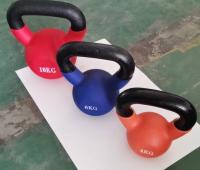 China Custom Logo Home Gym Free Weights Gravity Strength Training Cast Iron Rubber Coated Neoprene Kettlebell Set for sale