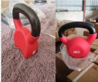 China Custom Logo Home Gym Free Weights Gravity Strength Training Cast Iron Rubber Coated Neoprene Kettlebell Set for sale