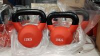 China Custom Logo Home Gym Free Weights Gravity Strength Training Cast Iron Rubber Coated Neoprene Kettlebell Set for sale