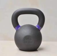 China Color Ring Black Cast Iron Powder Coated Kettlebell for Unisex Strength Training Gym for sale