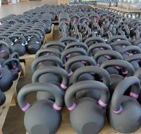 China Color Ring Black Cast Iron Powder Coated Kettlebell for Unisex Strength Training Gym for sale