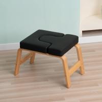 China Home Gym Fitness Wooden Yoga Headstand Bench Black Inversion Exercise Chair Stool for sale