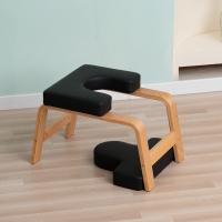China Home Gym Fitness Wooden Yoga Headstand Bench Black Inversion Exercise Chair Stool for sale