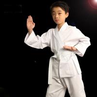 China Sportswear 2024 Custom Martial Arts Twill Fabric White Black Karate Uniform OEM Logo for sale