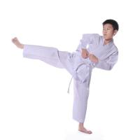 China Sportswear 2024 Custom Martial Arts Twill Fabric White Black Karate Uniform OEM Logo for sale
