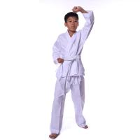 China Sportswear 2024 Custom Martial Arts Twill Fabric White Black Karate Uniform OEM Logo for sale